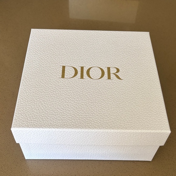 Dior | Other | Dior Textured White Box With Gold Logo | Poshmark